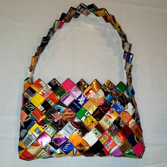 custom made | Bags | Candy Wrapper Purse One Of A Kindzip Closure ...